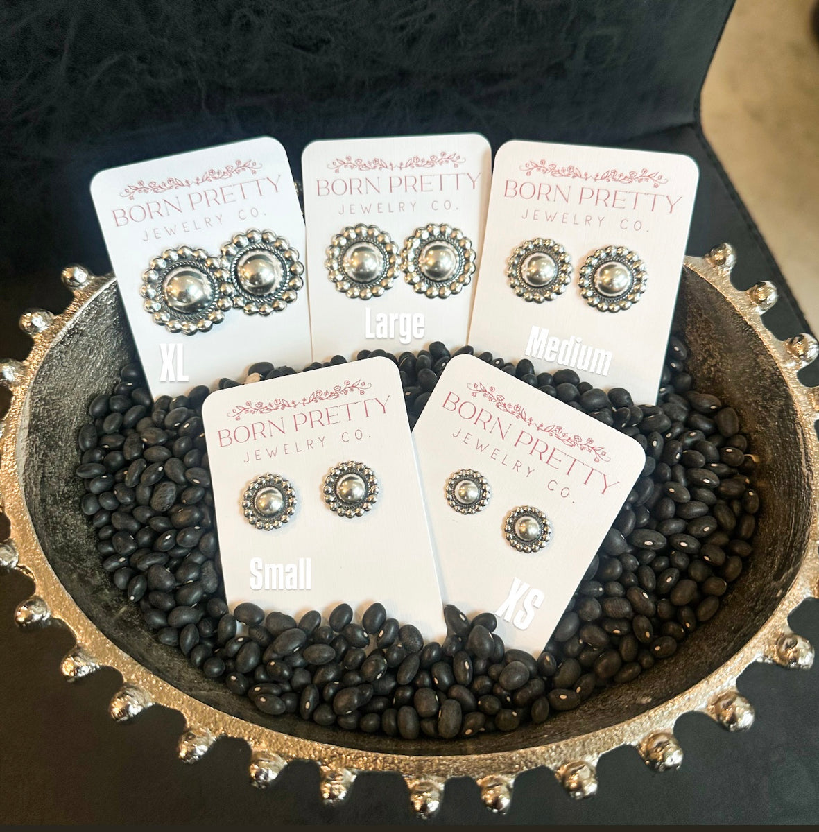 Sterling Silver Concho Studs – Born Pretty Jewelry Company